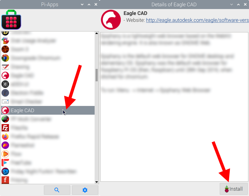Install Eagle CAD on Raspberry Pi | Pi-Apps