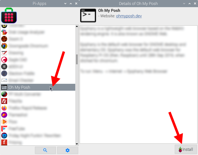 Install Oh My Posh on Raspberry Pi | Pi-Apps