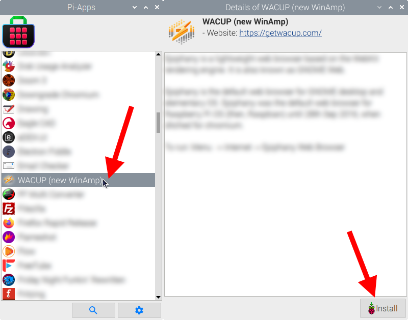 Install WACUP (new WinAmp) on Raspberry Pi | Pi-Apps